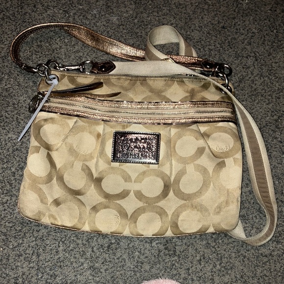 Coach | Bags | Coach Tan And Gold Womens Bag | Poshmark